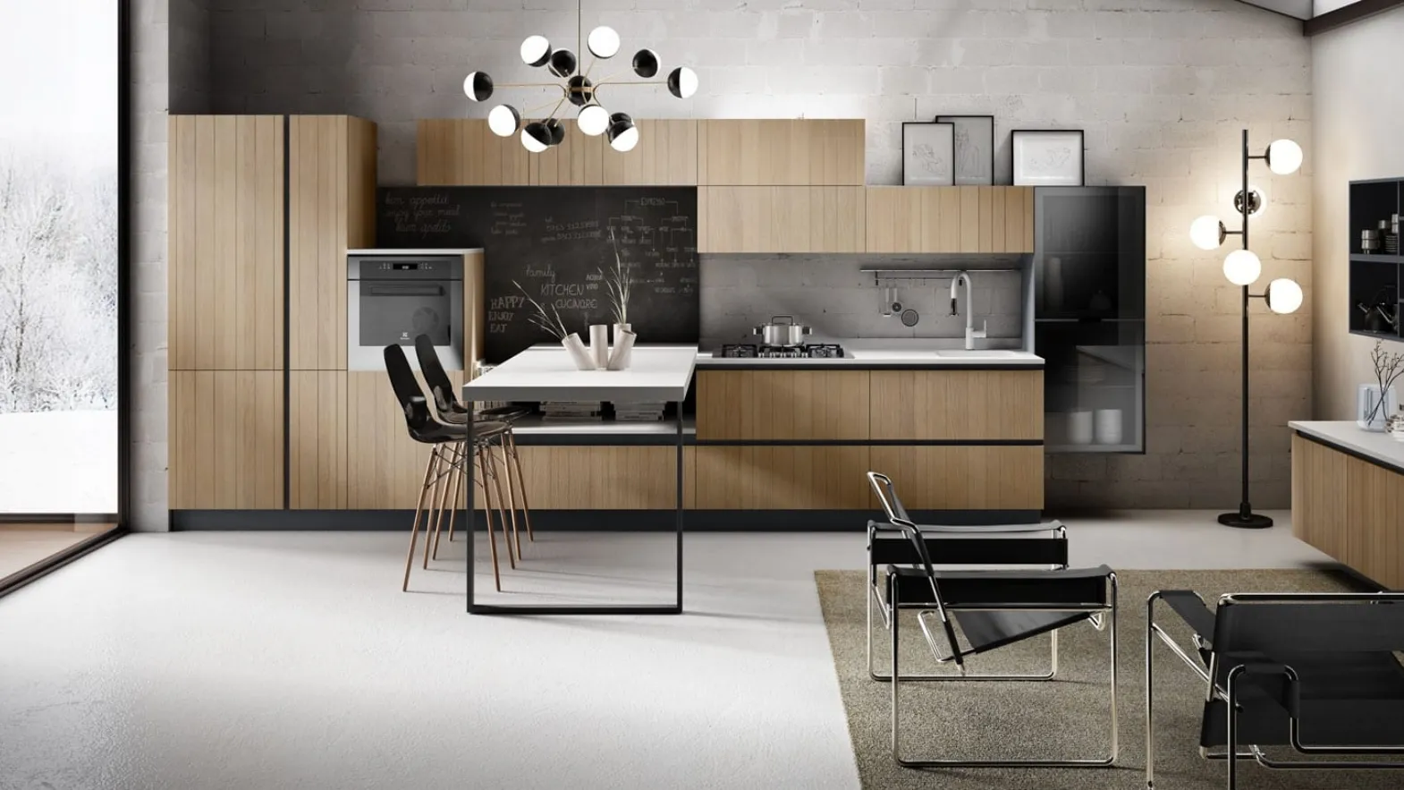 Cucina Moderna Matrix in Rovere Naturale di Mobilturi